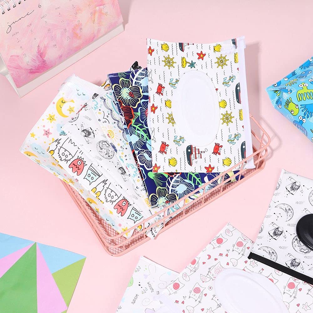 Wet Wipes Box Cute Clamshell Wipes Case Reusable Travel Refillable Portable Wipes Container(2)