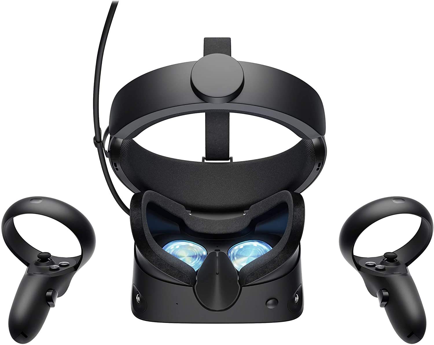 Oculus - Rift S PC-Powered VR Gaming Headset - Black - Two Touch Controller, 3D Positional Audio, Insight Tracking, Adjustable Halo Headband+ AllyFlex Mouspad