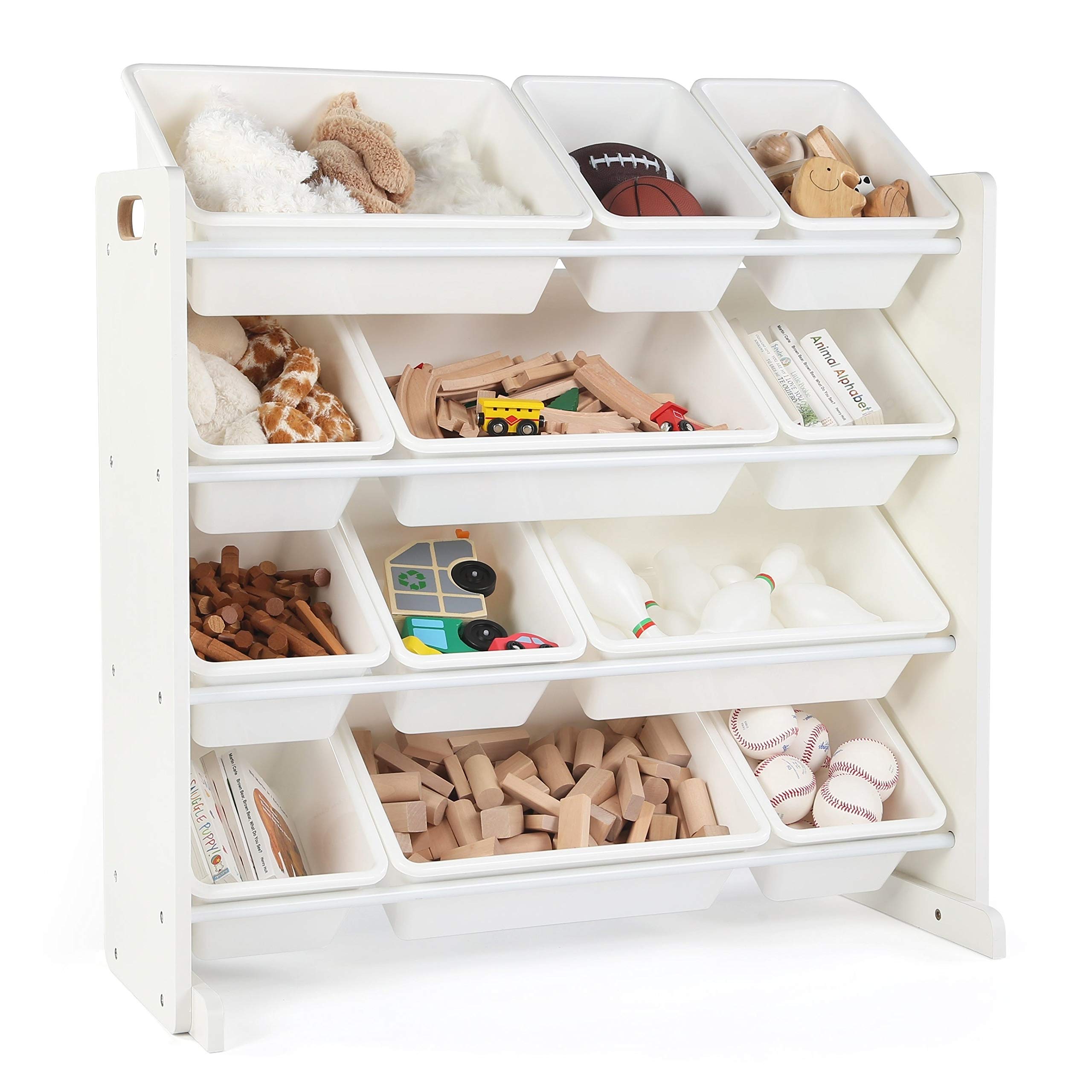 Kids Toy Storage Organizer W/ 12 Plastic Bins White/White White Includes Hardware