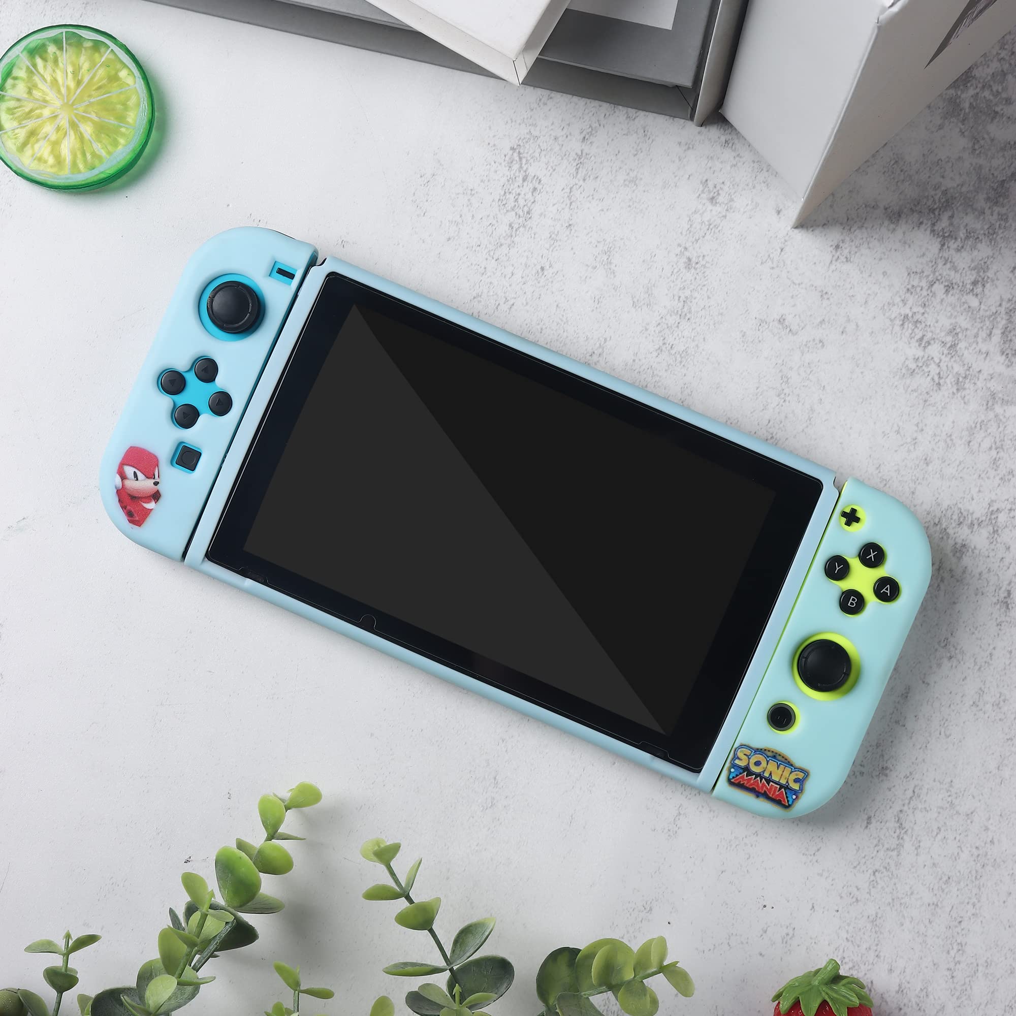 Sonic The Hedgehog Protective Case for Switch, Sonic Soft TPU Case Cover for Handheld Video Game Controller for Nintendo Switch