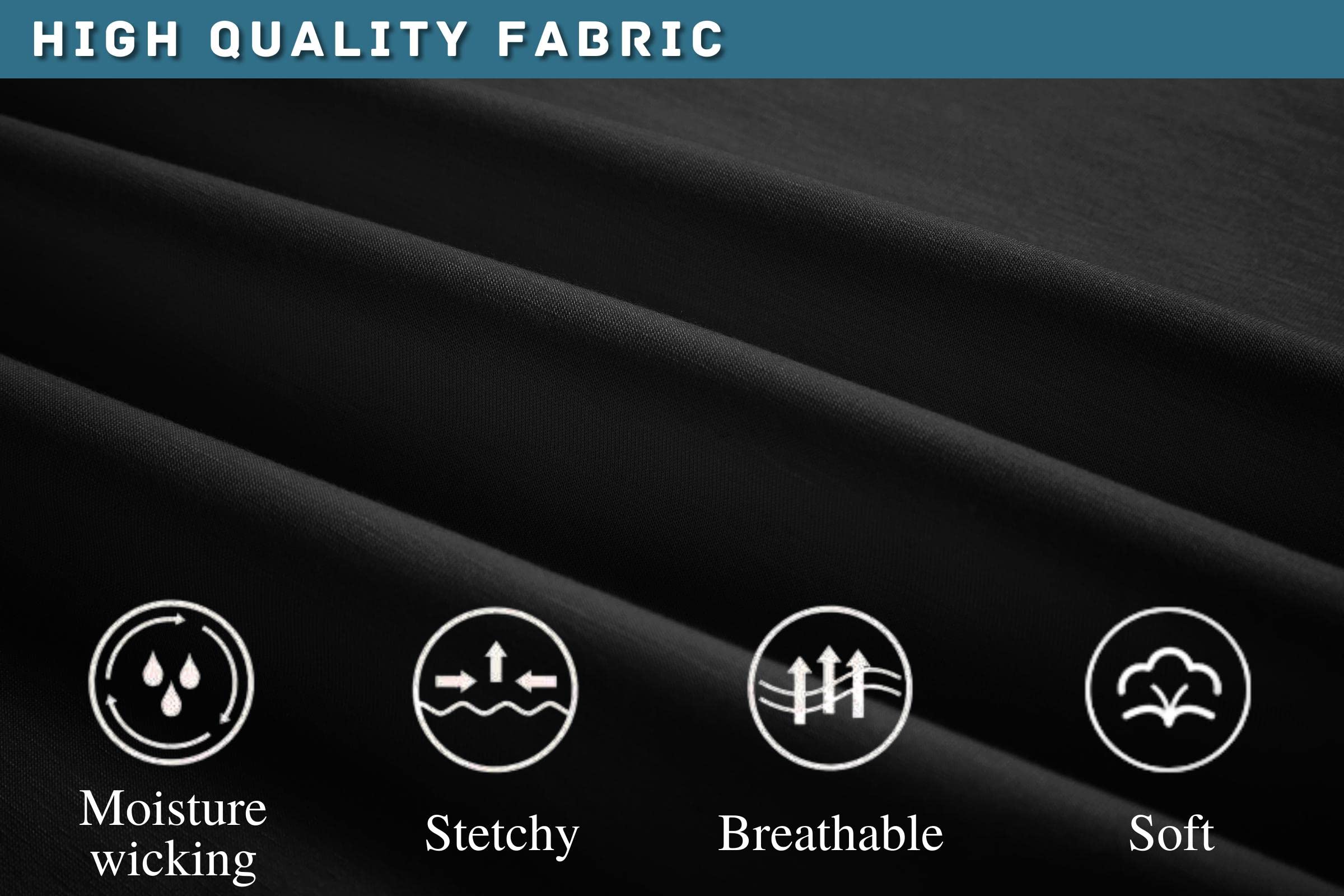 Mens Quarter Zip Athletic Pullover Long Sleeve Dry Fit Active Sports Sweatshirt Running Outdoor Shirts Black