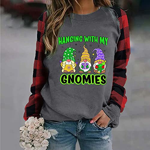 Tops For Women 2022 Cute Elk Pattern Blouse Long Sleeve Festival Shirts Relaxed Fit Workout Tops Fall Sweatshirt Green