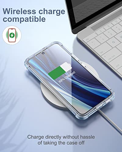 SURITCH for Samsung Galaxy S22 Clear Case 6.1" (Only), [Built-in Screen Protector] Full Body Protective Hard Shell+Soft TPU Phone Case for Samsung S22 -(Full Clear)