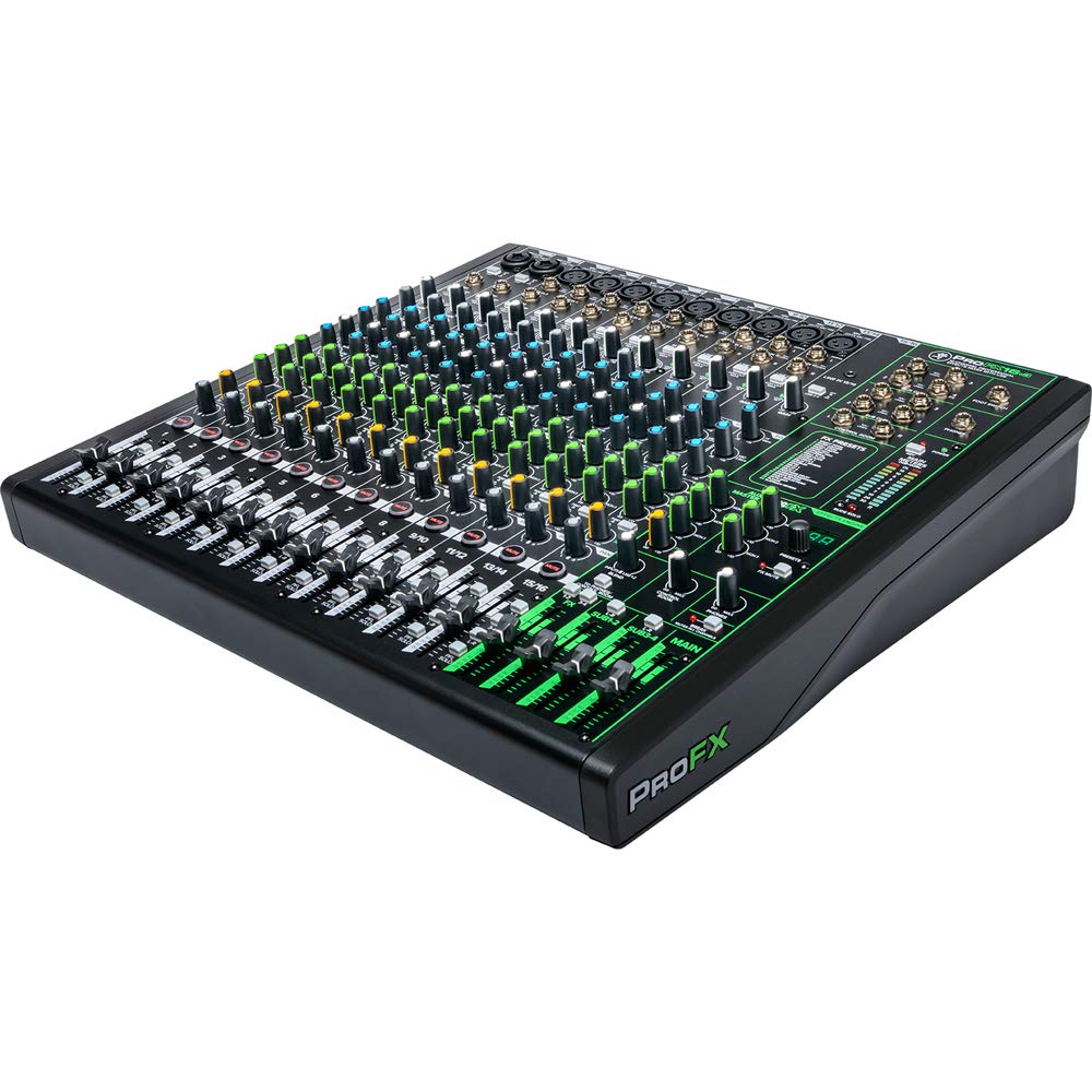 Mackie ProFX16v3 16 Channel Professional Effects Mixer with USB Bundle With Tascam Closed-Back Pro Headphones & Deco Gear Hard Case (3 Items)