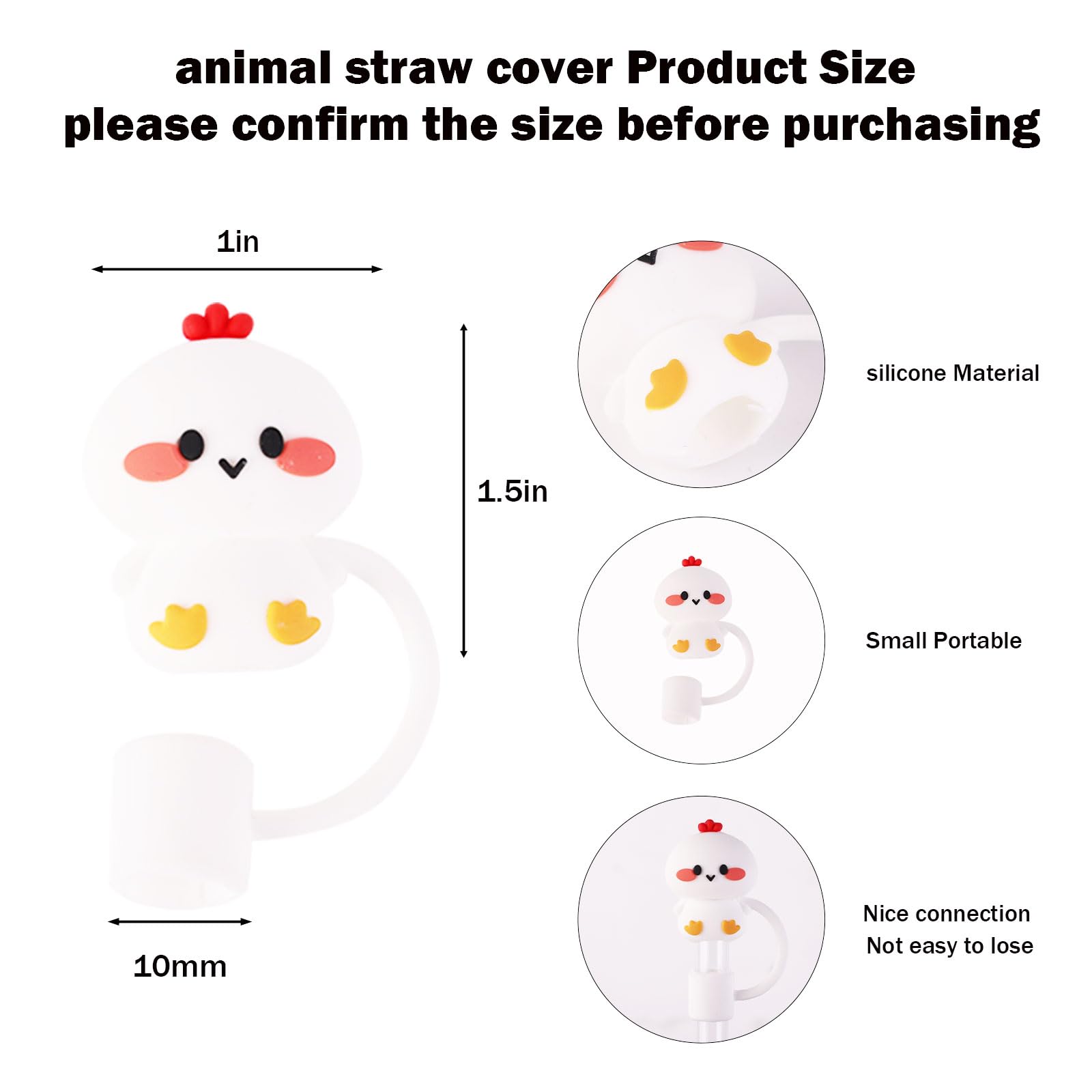 Stanley Cup Accessories Set Including 9 Pcs Silicone Spill Proof Stopper,3 Pcs Straw Cover Cap for 9-10 mm animal Straw Topper, 3Pcs Reusable Straw and 1 Cleaning Brush for Stanley Cup 40oz & 30oz