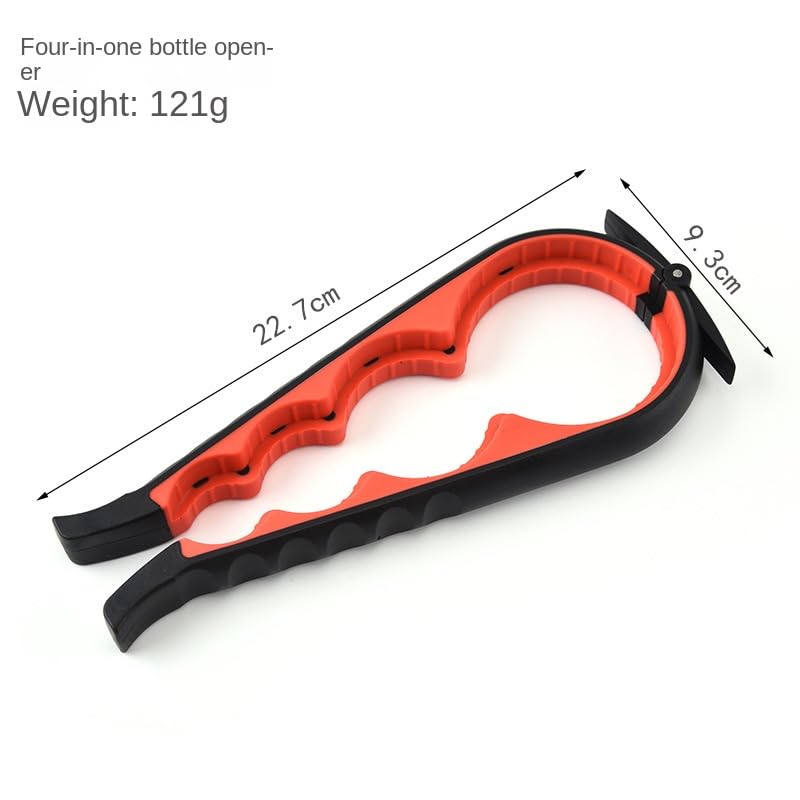 Latest Jar Opener Bottle Opener for Weak Hands, 6 in 1 Multi Function Can Opener Bottle Opener Kit with Silicone Handle Easy to Use for Children, Elderly and Arthritis Sufferers (red and black)