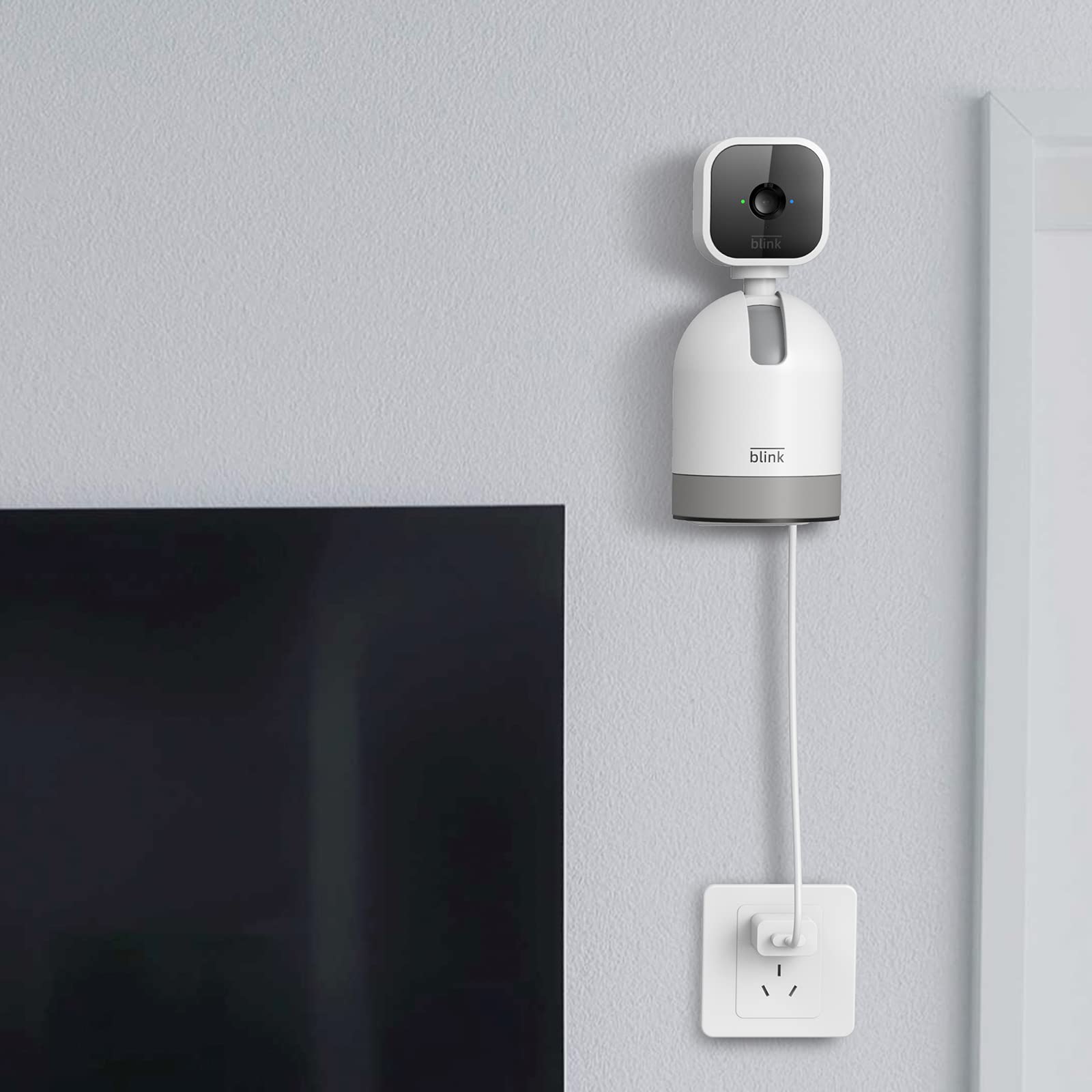 PUUUCI Wall Mount for Blink Mini Pan-Tilt Camera - Blink Mini Pan-Tilt Camera Black Stainless Steel Wall Mount Bracket/Holder for Home/Apartment/Office Indoor (1-Pack)