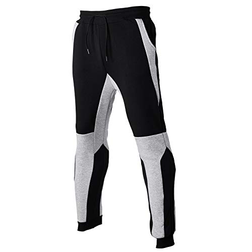 Mens Sweatsuits 2 Piece Hoodie Tracksuit Sets CasualColor Block Jogging Suits for Men (Black 2 , XL )