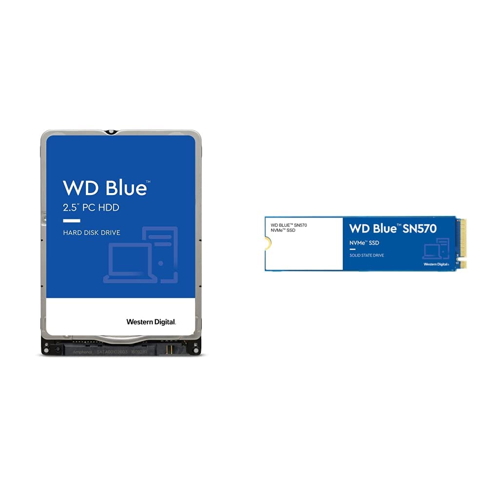 Western Digital 2TB WD Blue Mobile Hard Drive and 1TB WD Blue SN570 NVMe Internal SSD