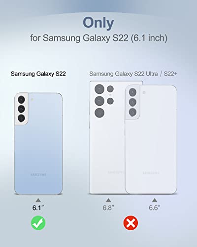 SURITCH for Samsung Galaxy S22 Clear Case 6.1" (Only), [Built-in Screen Protector] Full Body Protective Hard Shell+Soft TPU Phone Case for Samsung S22 -(Full Clear)