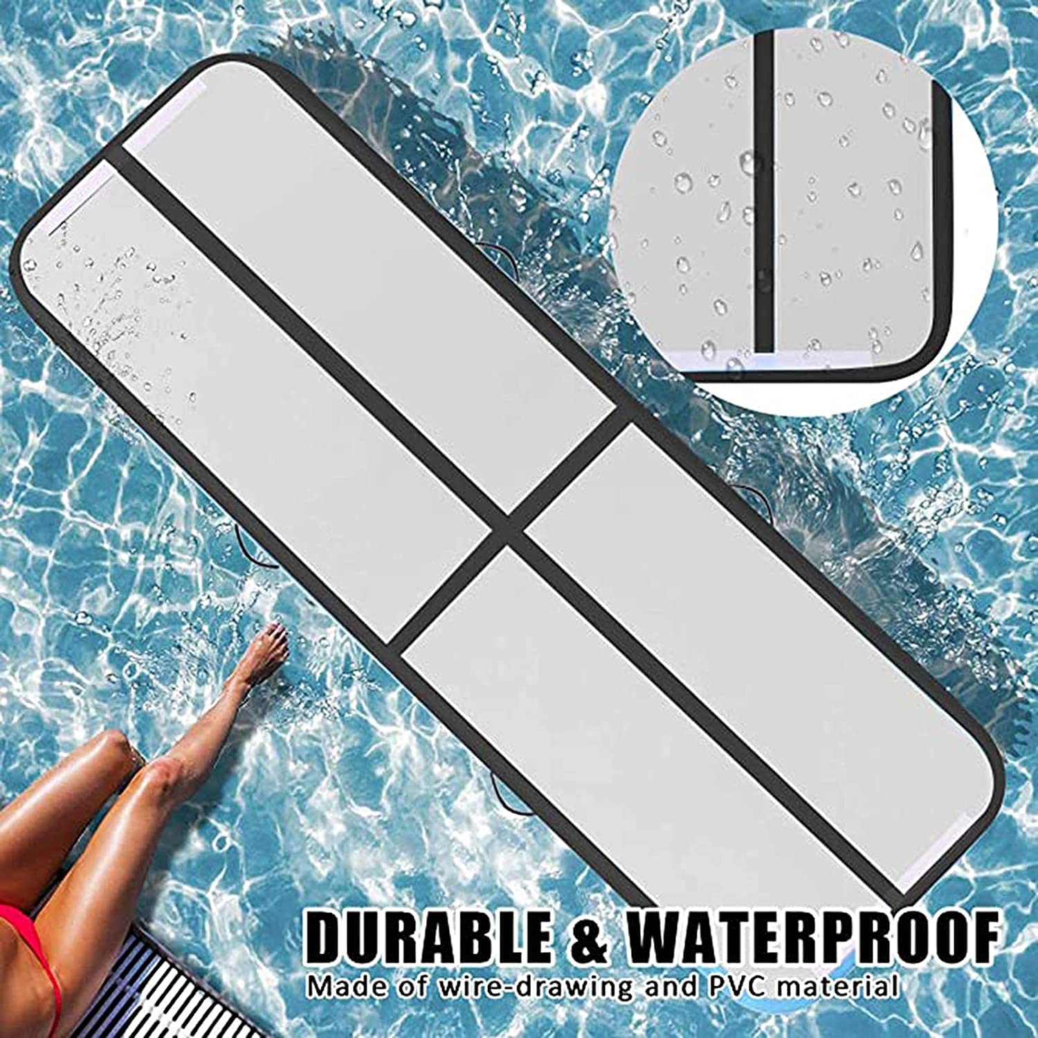 Lolicute Inflatable Air Gymnastics 6.6ft Mat Training Mats Track Air Mats Inflatable Air Tumbling Mat with Electric Pump for Practice Gymnastics Yoga