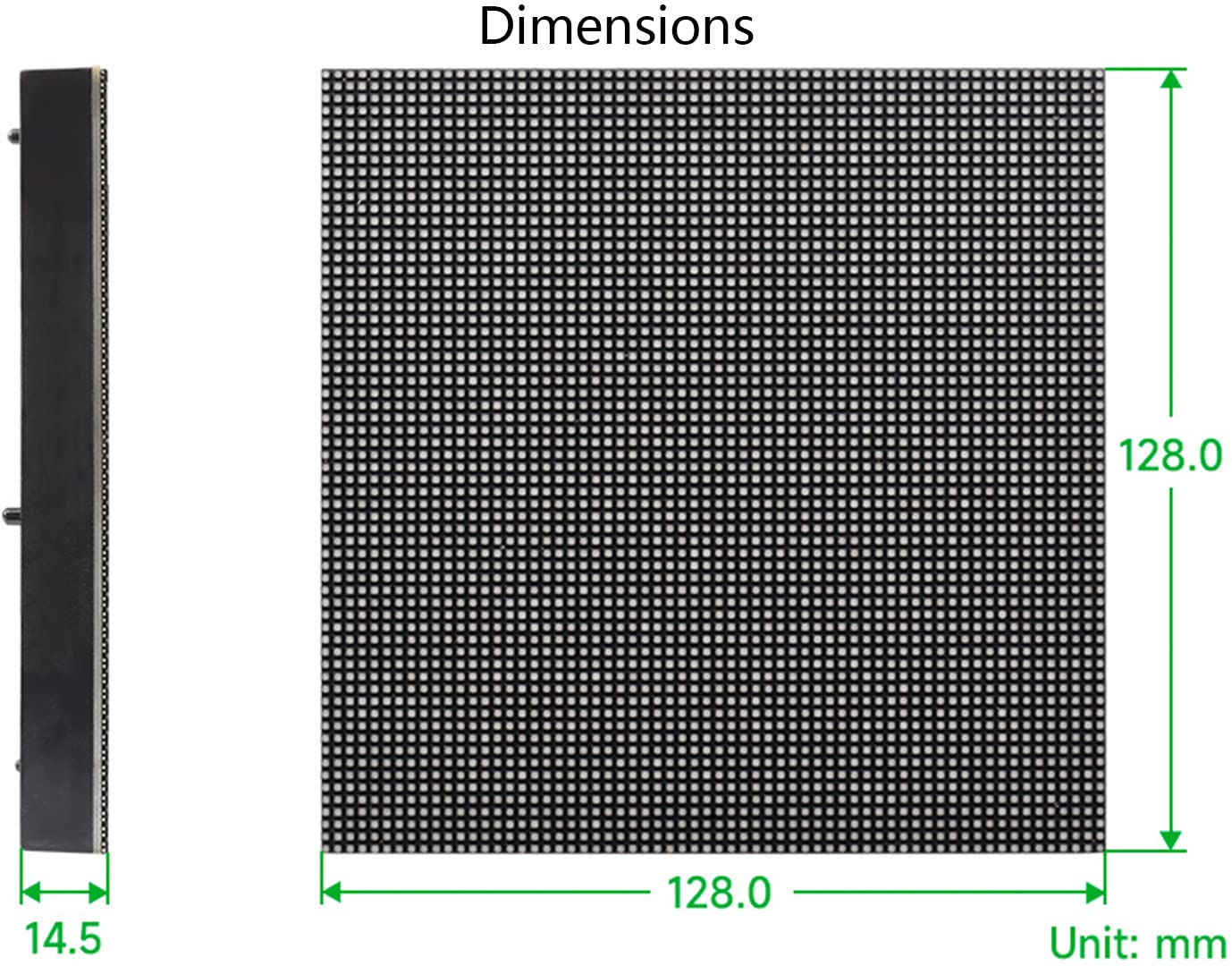 waveshare RGB Full Color LED Matrix Panel 64x64, 4096 RGB LEDs, 2mm Pitch, Adjustable Brightness, Display Text, Colorful Image, Animation,Compatible with Raspberry Pi/Raspberry Pi Pico / ESP32