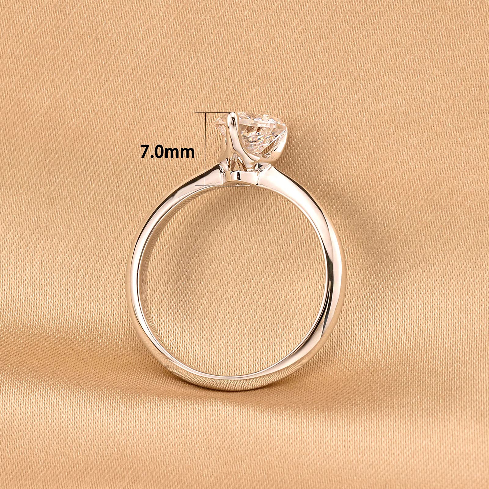 Newshe 2.5Ct Pear Shaped Engagement Rings for Women Cz 925 Sterling Silver Rings Size 8