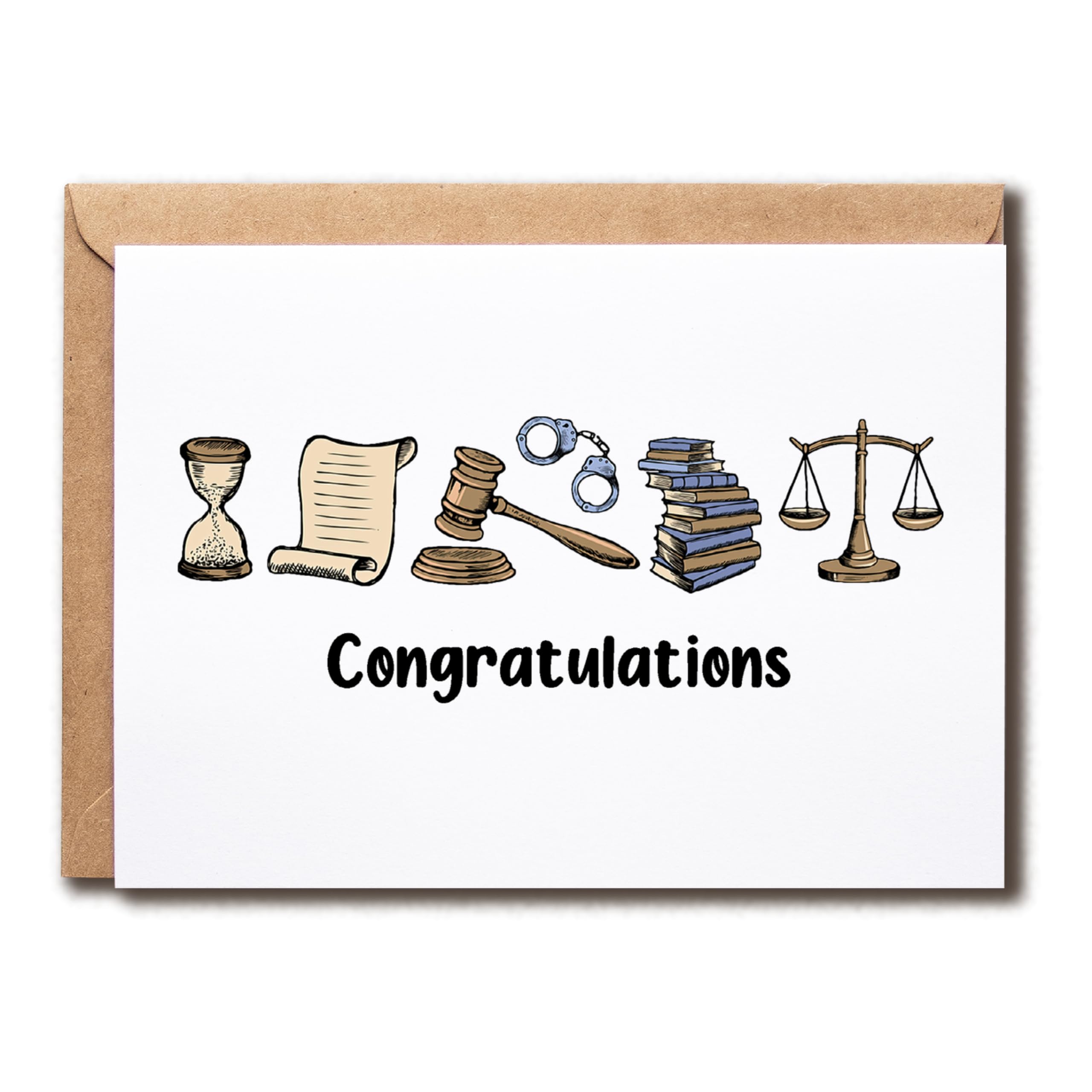VKNDesigns Congratulations Card - Card For Law Student - New Lawyer Congrats Card - Graduation Greeting Card - Lawyer Congrats Card, White