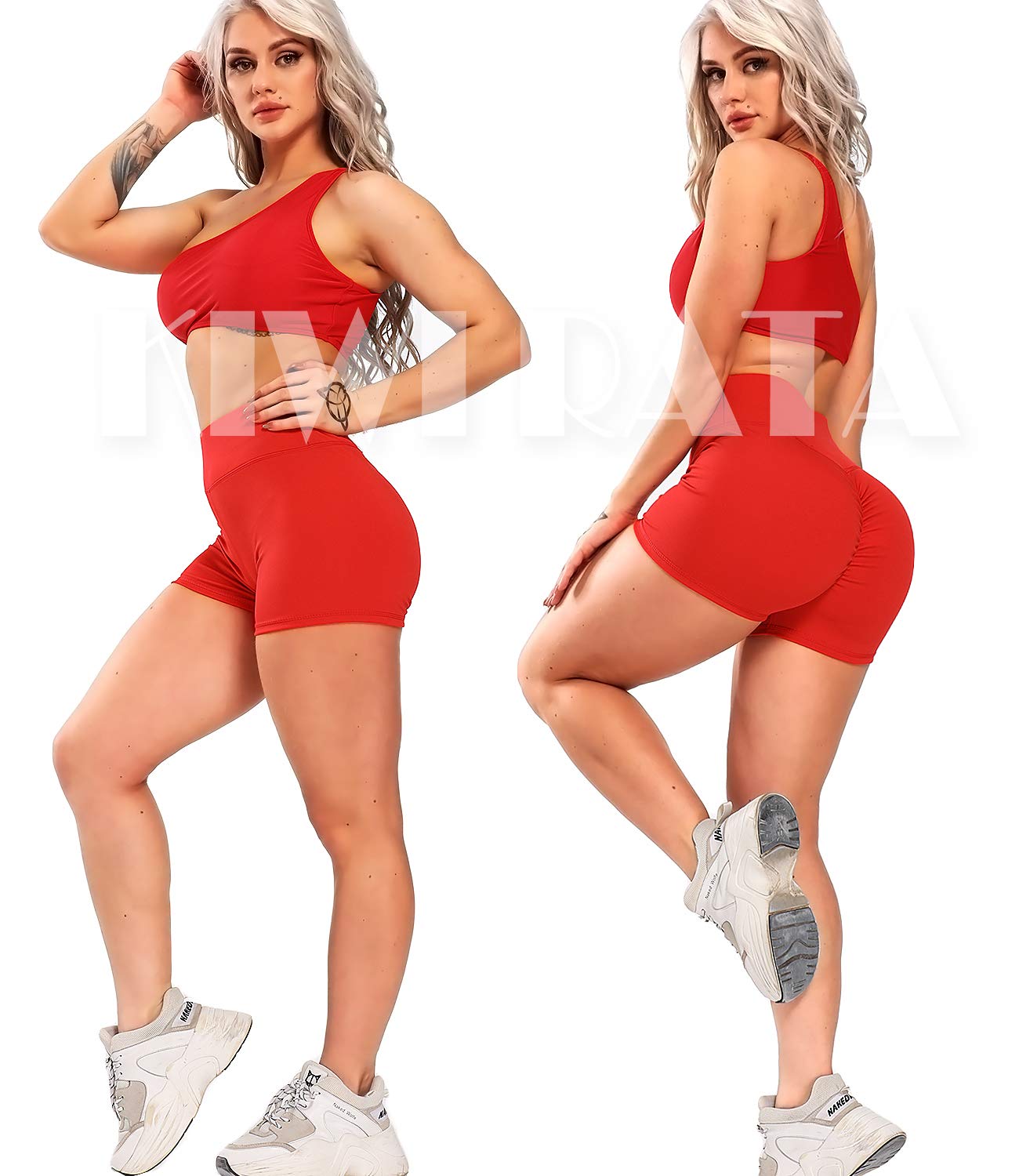 KIWI RATA Booty Shorts for Women High Waisted Yoga Shorts Sexy Butt Lift Spandex Workout Leggings