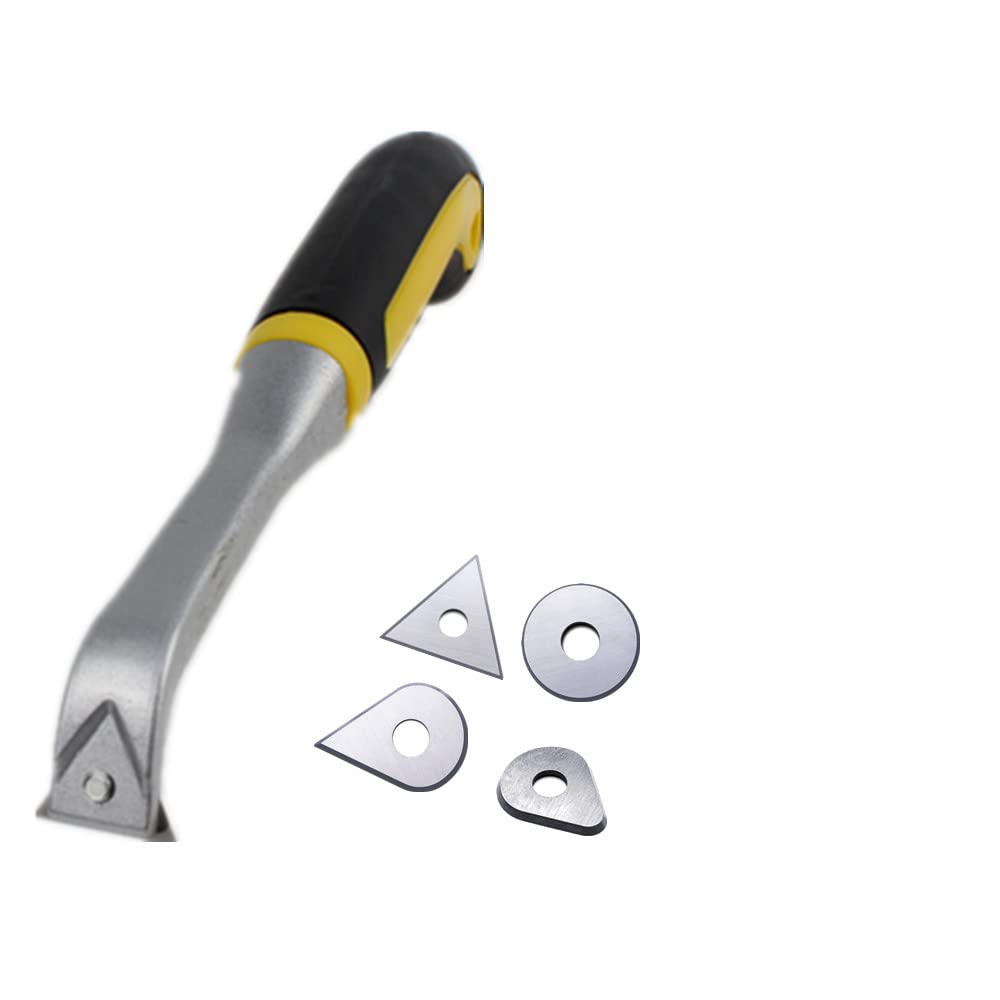 Spealloy Carbide Paint Multi-Purpose Scraper with Triangular Shaped Scraper,Hand-hold Scrapers, for Removing Paint Glue Varnish Rust,Contains only handle and triangular blade.
