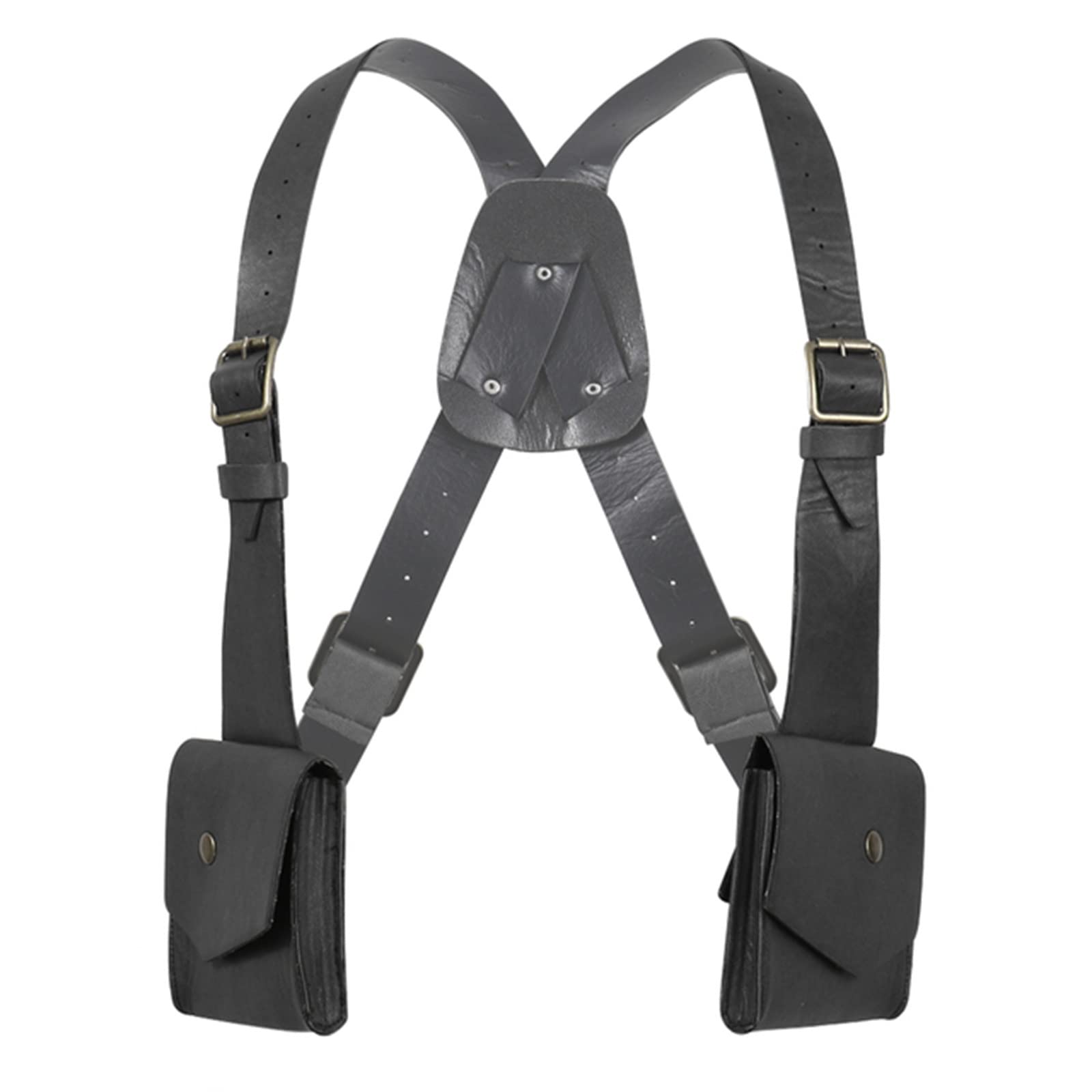 QEXTY Shoulder Holster Wallet Shoulder Holster Bag Men's Leather Anti-Theft Security Hide Holster Underarm Pocket Punk Backpack Phone Case Wallet (Color : Black, Size : One Size)