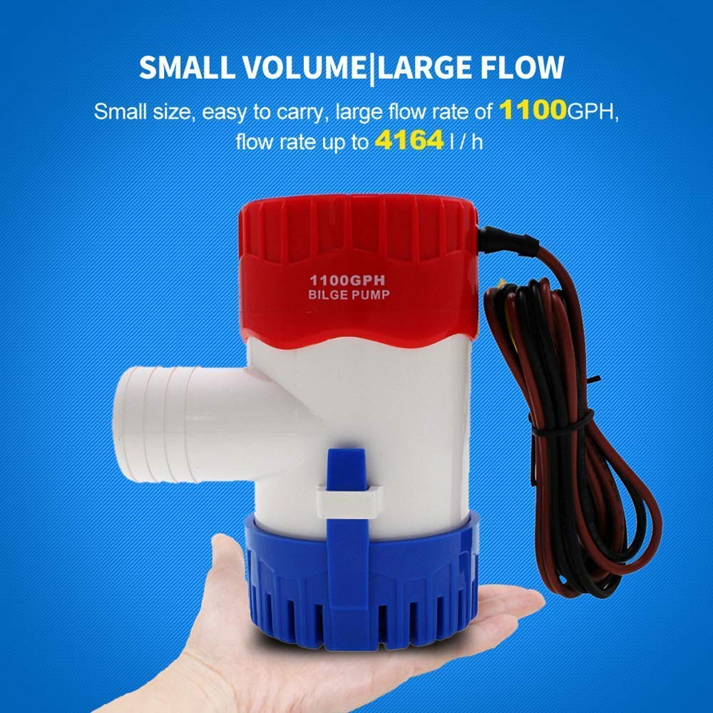 MAKERELE Submersible Boat Bilge Water Pump 12V 1100GPH with Automatic Boat Bilge Pump Float Switch 12V 24V 32V