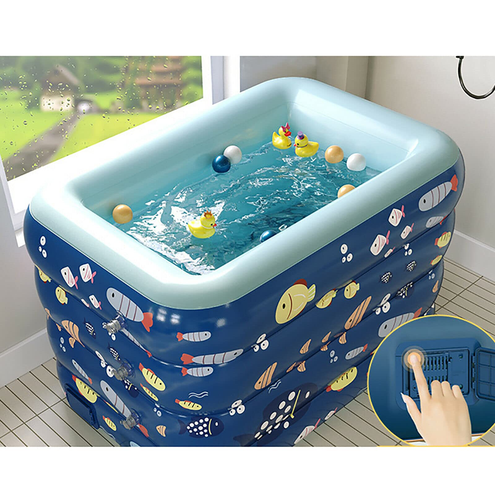 PVC Inflatable bathtub plastic portable foldable bathtub，Foldable portable massage inflatable bathtub for Kids Safe Bathing Playing Garden