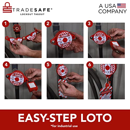 TRADESAFE Gate Valve Lockout - 2 Pack Valve Lockout Device for 1 inch to 2-1/2 inch Diameter Valve Handles, OSHA Compliant Lockout Tagout Valve for Professional and Industrial Use