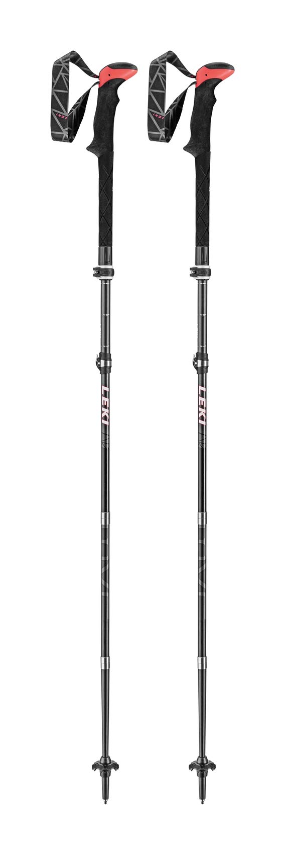 LEKI Micro Vario Carbon Trekking Pole Pair - 110-130 Black/Red