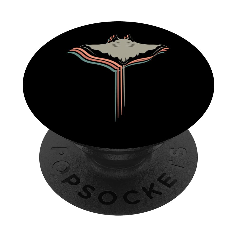 Retro Stingray Aquarium Scuba Diver Ocean Animal Manta Ray PopSockets Swappable PopGrip