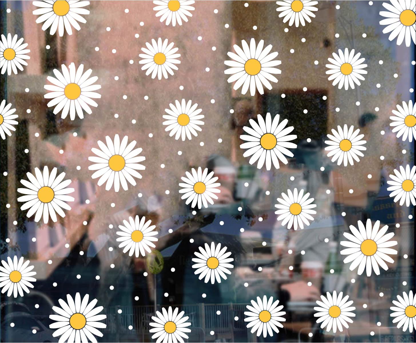 White Daisy Wall Decor Stickers Removable DIY Flowers Wall Decals for Kids Room Baby Nursery Room Mural FG347 (White)