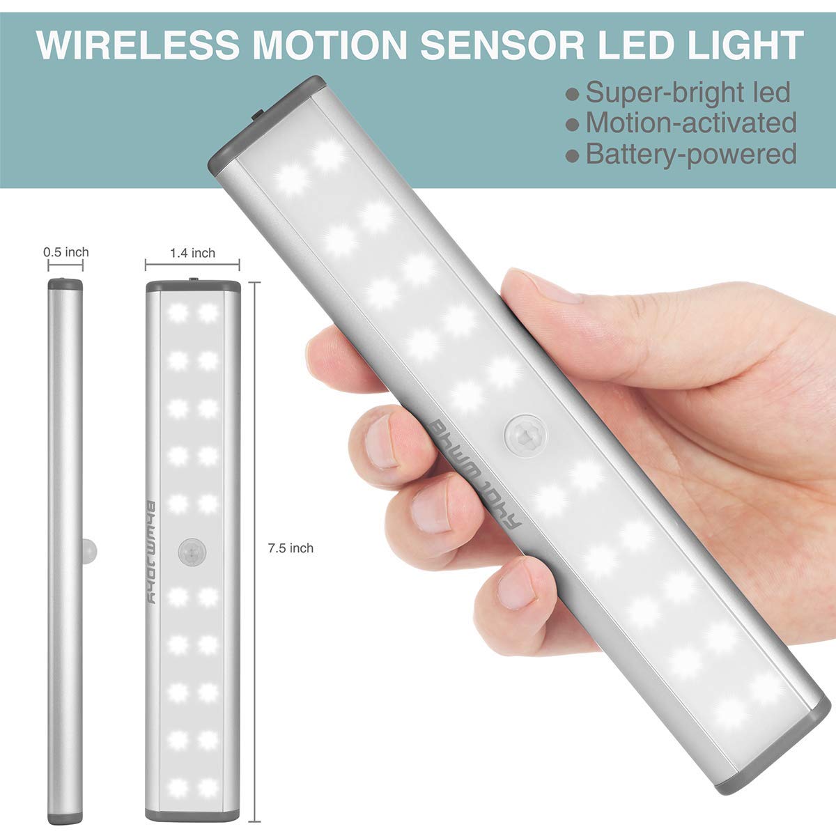 Led Cabinet Lights,Motion Activated 20-LED Wireless Motion Sensor Closet Lights,Rechargeable USB,Battery Powered,Safe,Portable, Magnetic,Easy to Install,for Closet/Cabinet/Wardrobe/Kitchen(2Pack)