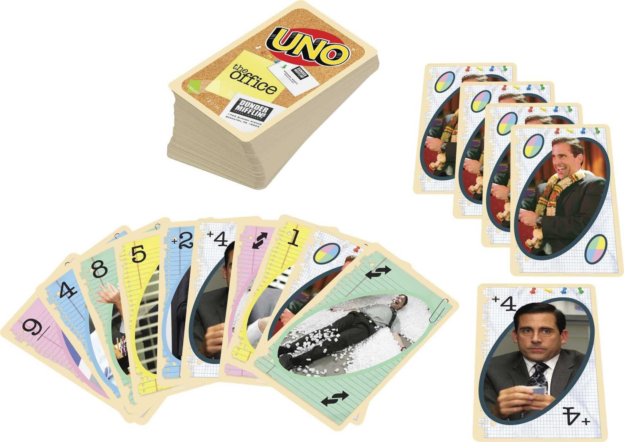 Mattel Games UNO The Office Card Game for Teens & Adults for Family or Game Night with Special Rule for 2-10 Players