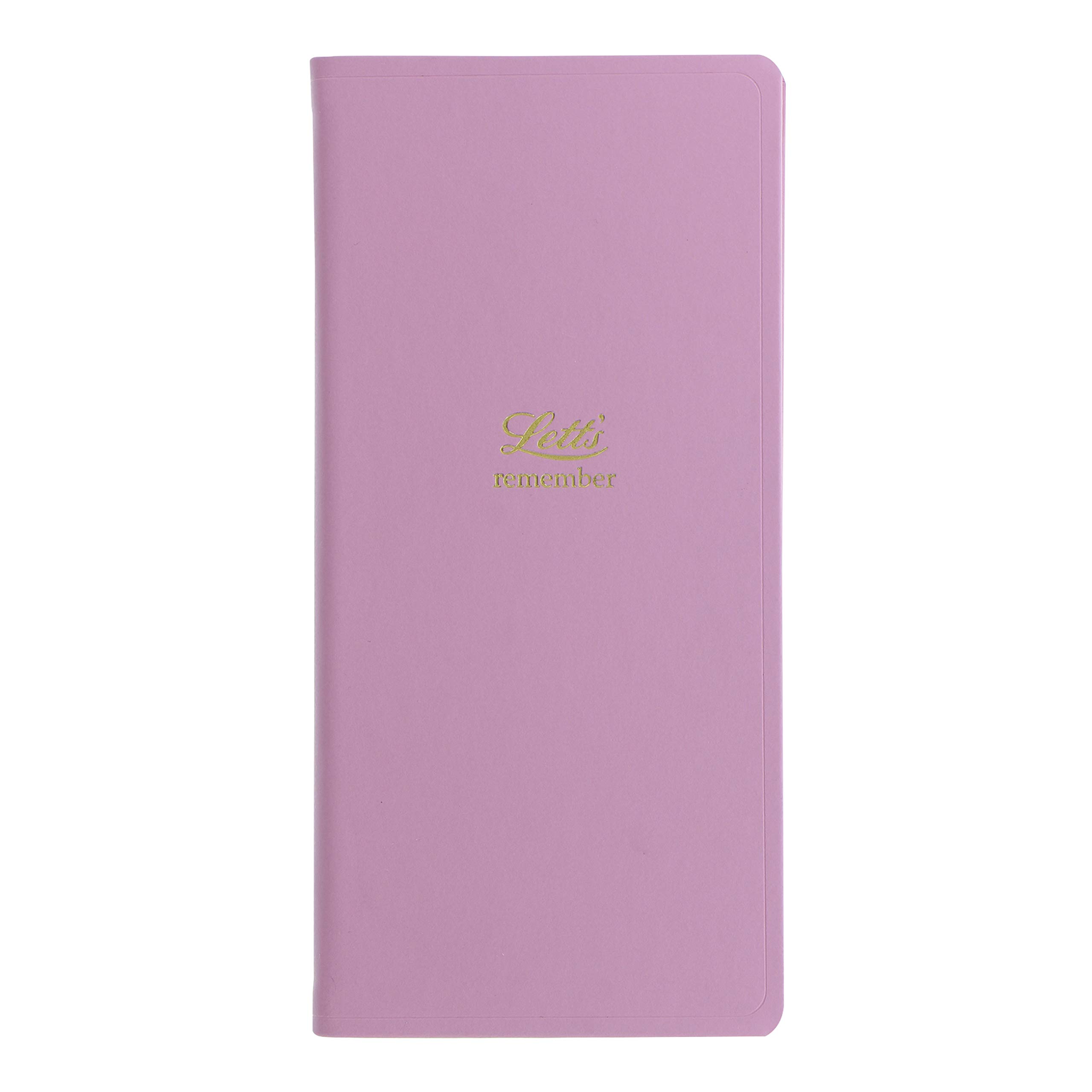 Letts Icon Slim Pocket Password Book, Cream Paper, 160 Pages, 5.75 x 2.75 x 0.375 Inches, Pink (B090131)