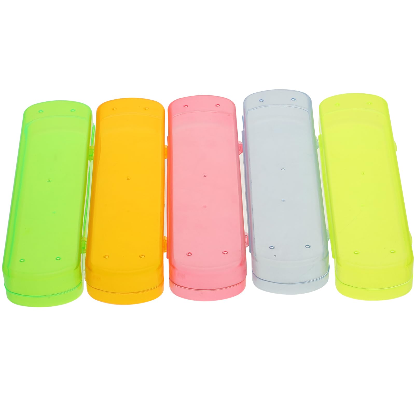 Travel Teethbrush Case - 5pcs Candy Color Portable Storage Plastic Case Teethbrush Case Holder Clear Teethbrush Travel Case Tooth paste Storage or Traveling, Bathroom, , Home, Camping