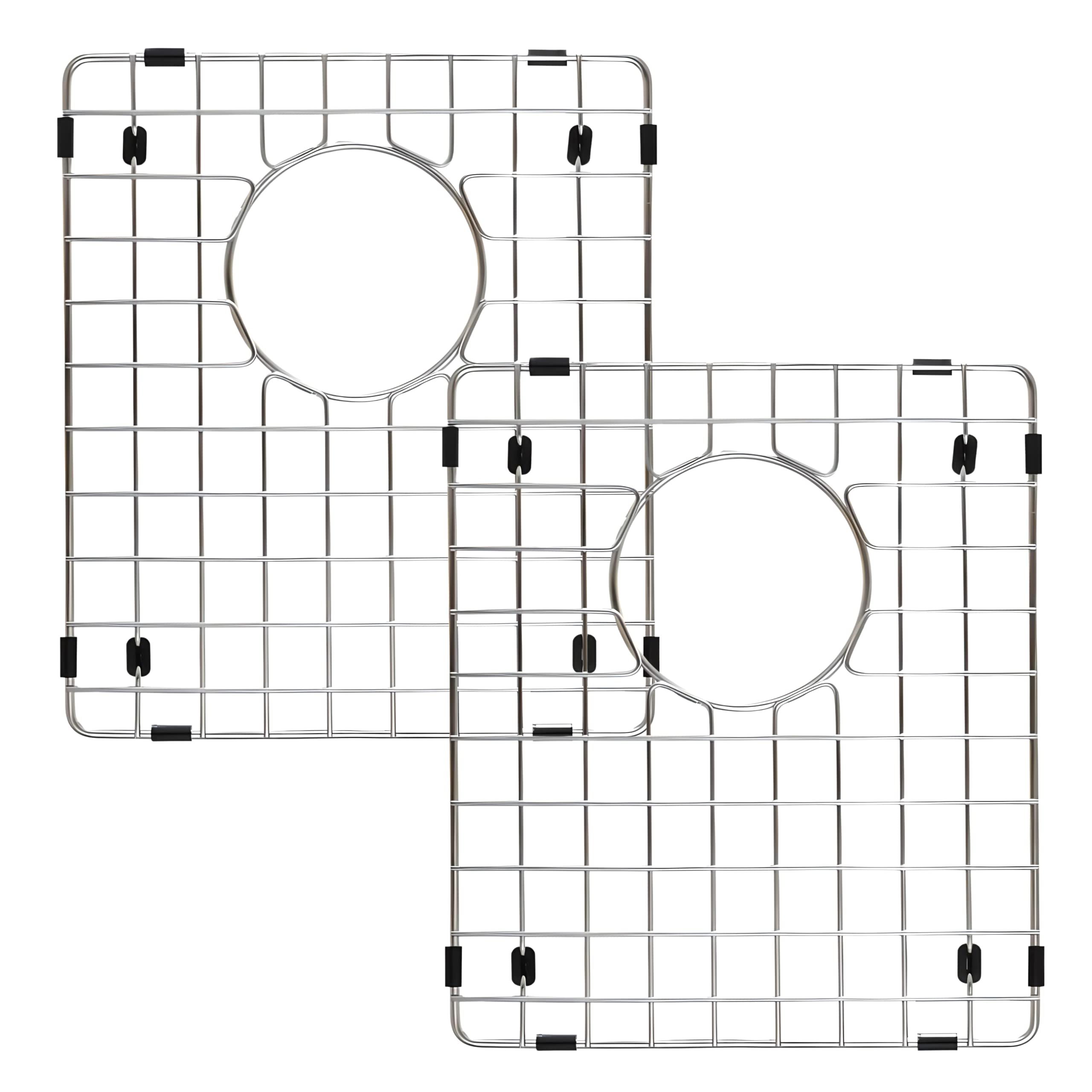 Sink Protectors for Kitchen Sink 15" x 13", Sink Grate for Bottom of Kitchen Sink Set of 2, Stainless Steel Sink Protector