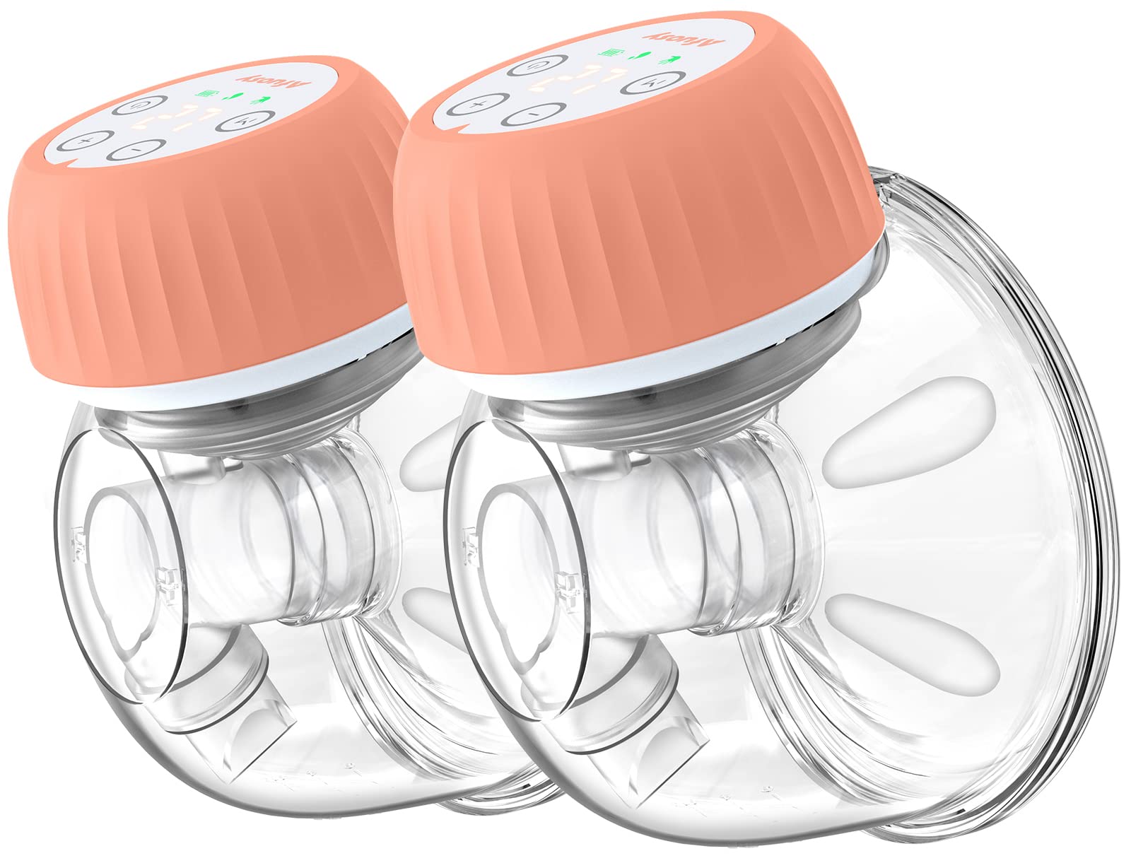 Wearable Breast Pump, [Painless Massage & Strong Pumping] Portable Hands Free Milk Extractor [3 Modes & 9 Levels] Low Noise USB-C Rechargeable Electric Breast Pump (2PCS)
