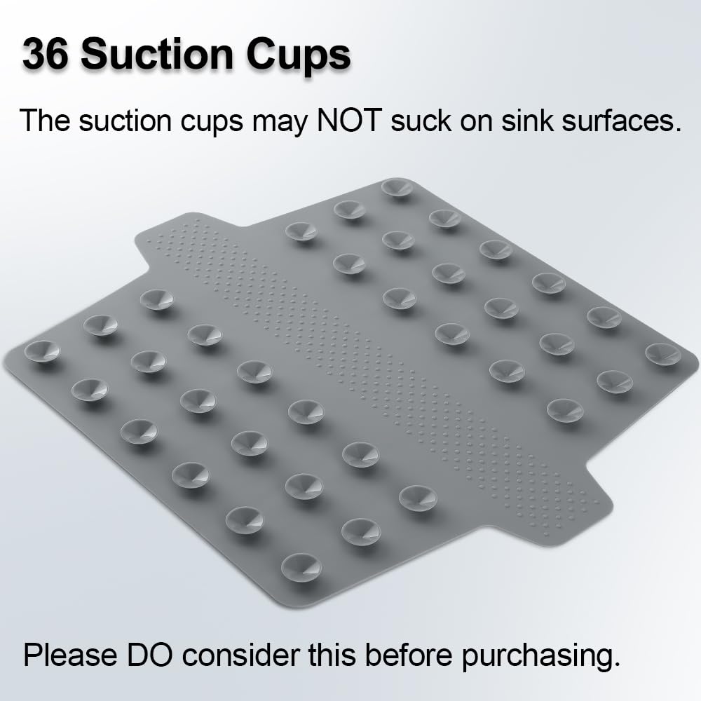 Sink Saddle Ultra Thin Silicone Sink Divider Mat Cukwily Kitchen Sink Protector Super Soft Sink Mat No Odor 12.8'' x 11'' Durable