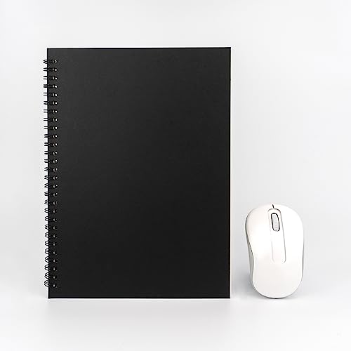 Ykimok 1 Pack College Ruled Notebook, Soft black Cover Spiral Notebook, Memo Notepad Sketchbook, Students Office Business Diary Spiral Book Journal,100 Pages, 50 Sheets, 10 x 7.5 Inch