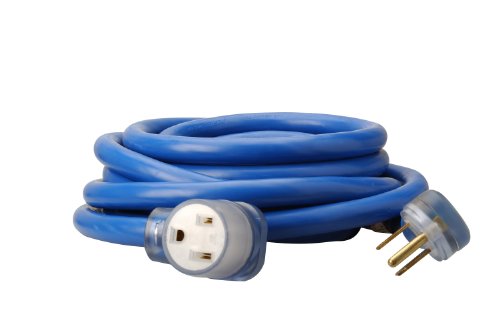 Southwire 19178806 8/3 Heavy-Duty STW 40-Amp/250-Volt Nema 6-50 Blue Welder Extension Cord 25- Feet 8-Gauge STW jacket for Superior Performance Rated at 40 Amps 250 Volts and 10000 Watts