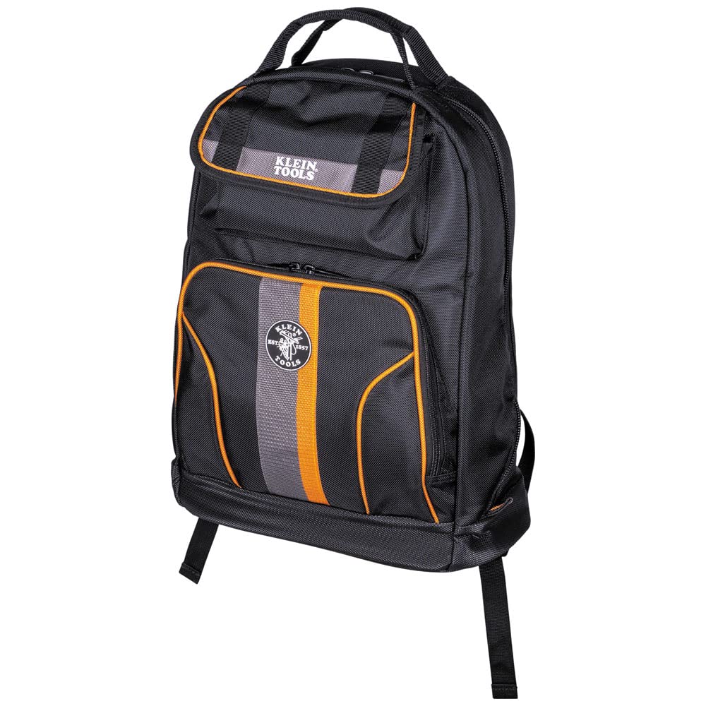 Klein Tools 55475 Tool Bag Backpack, Heavy Duty Tradesman Pro Tool Organizer / Tool Carrier with 35 Pockets for Hand Tools and Gear
