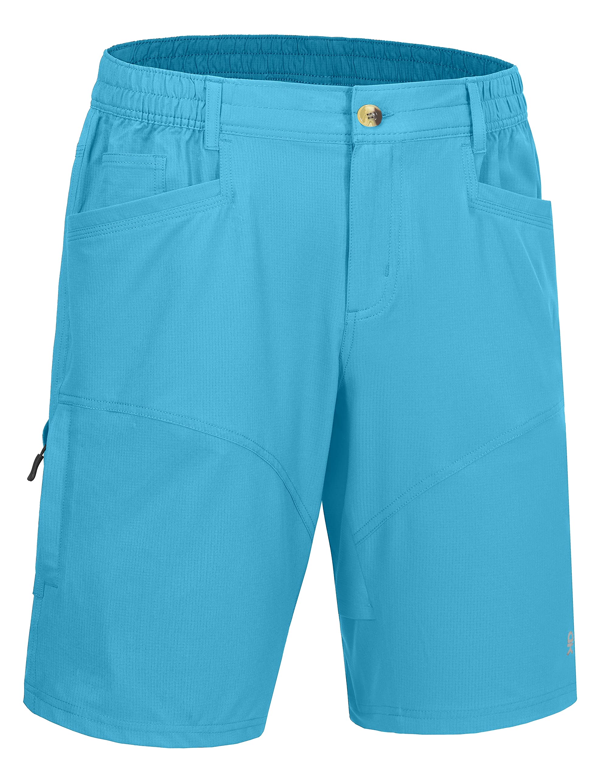 Little Donkey Andy Men's Quick Dry Shorts for Hiking Walking Work, Multi-Pockets Moisture-Wicking Malibu Blue M