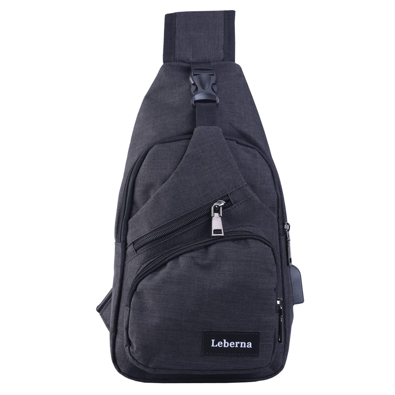 LEAFOREST Crossbody Sling Bag Shoulder Backpack for Travelling Hiking and Other Outdoor Activity Men and Women Black