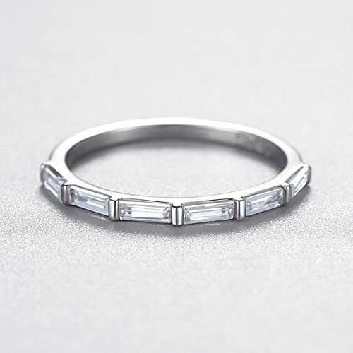 Musihy Wedding Ring Women, Sterling Silver Ring Square Thin Ring Silver Ring Silver Ring Size 9
