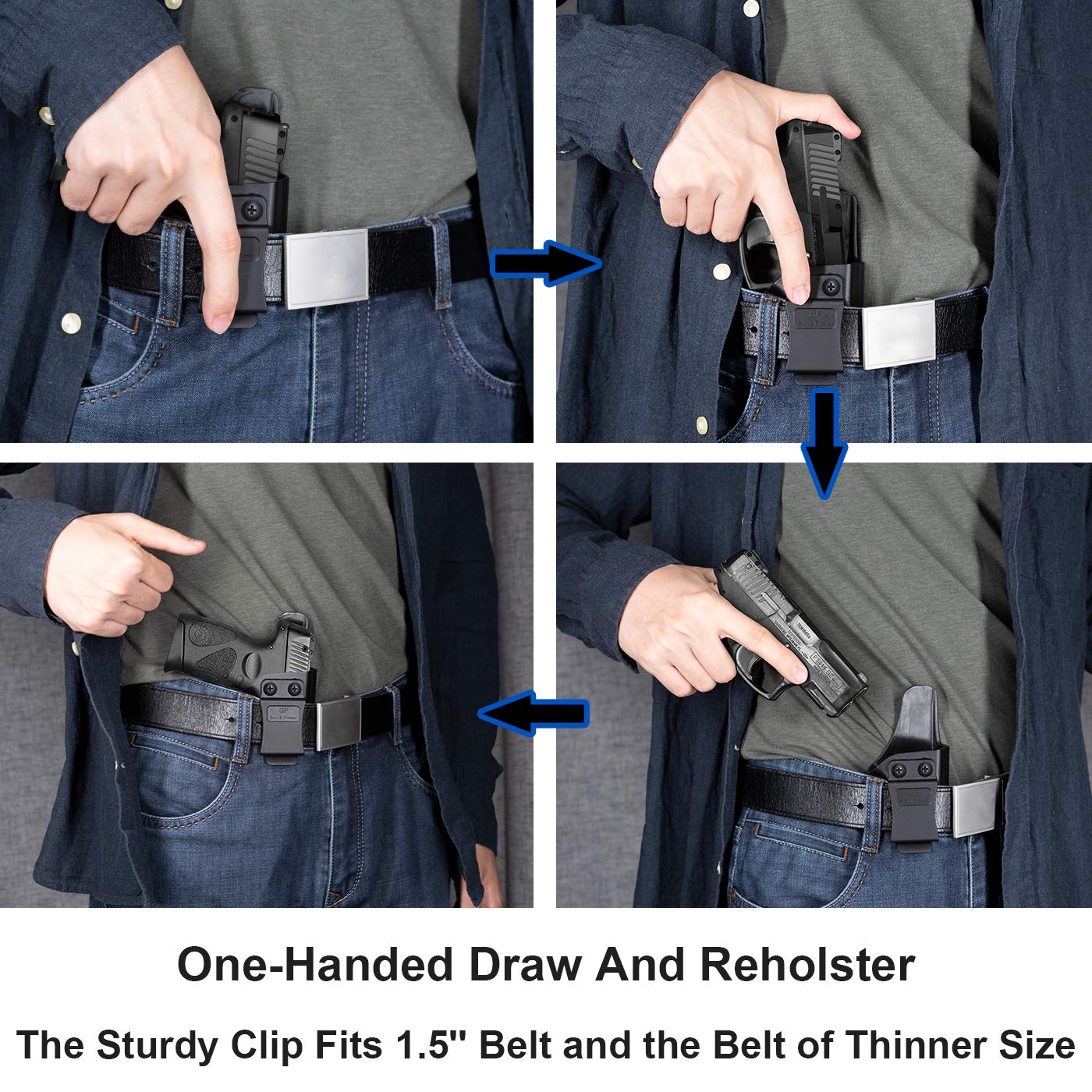 IWB Holster Compatible with LC9 / LC9S / LC380 / EC9S / EC9, Adjustable Cant, Adjustable Retention, Inside Waistband Concealed Carry, Precision Molding Polymer & Handmade Kydex Available