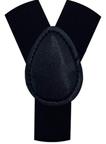 LOLELAI Suspenders for Women and Men | Elastic, Adjustable, Y-Back | Pant Clips, Tuxedo Braces (1, Black)