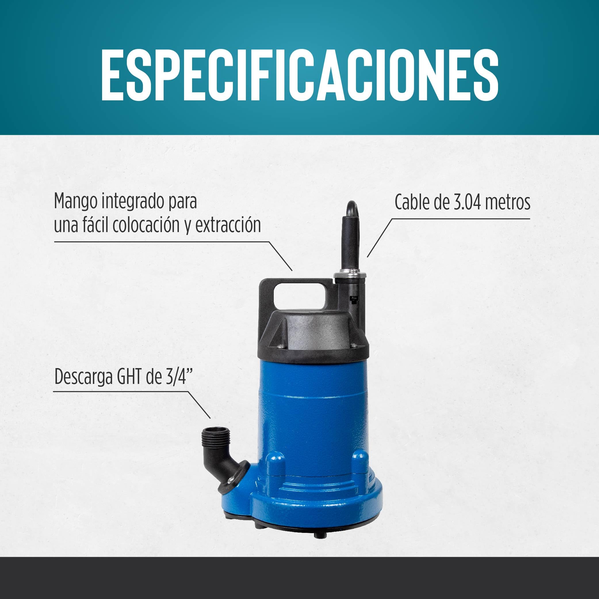 Little Giant Select Series LG-MPAU33 115 Volt, 1/3 HP, 2000 GPH Aluminum Multi-Purpose Pump with 10-Ft. Cord, Blue, 14942690
