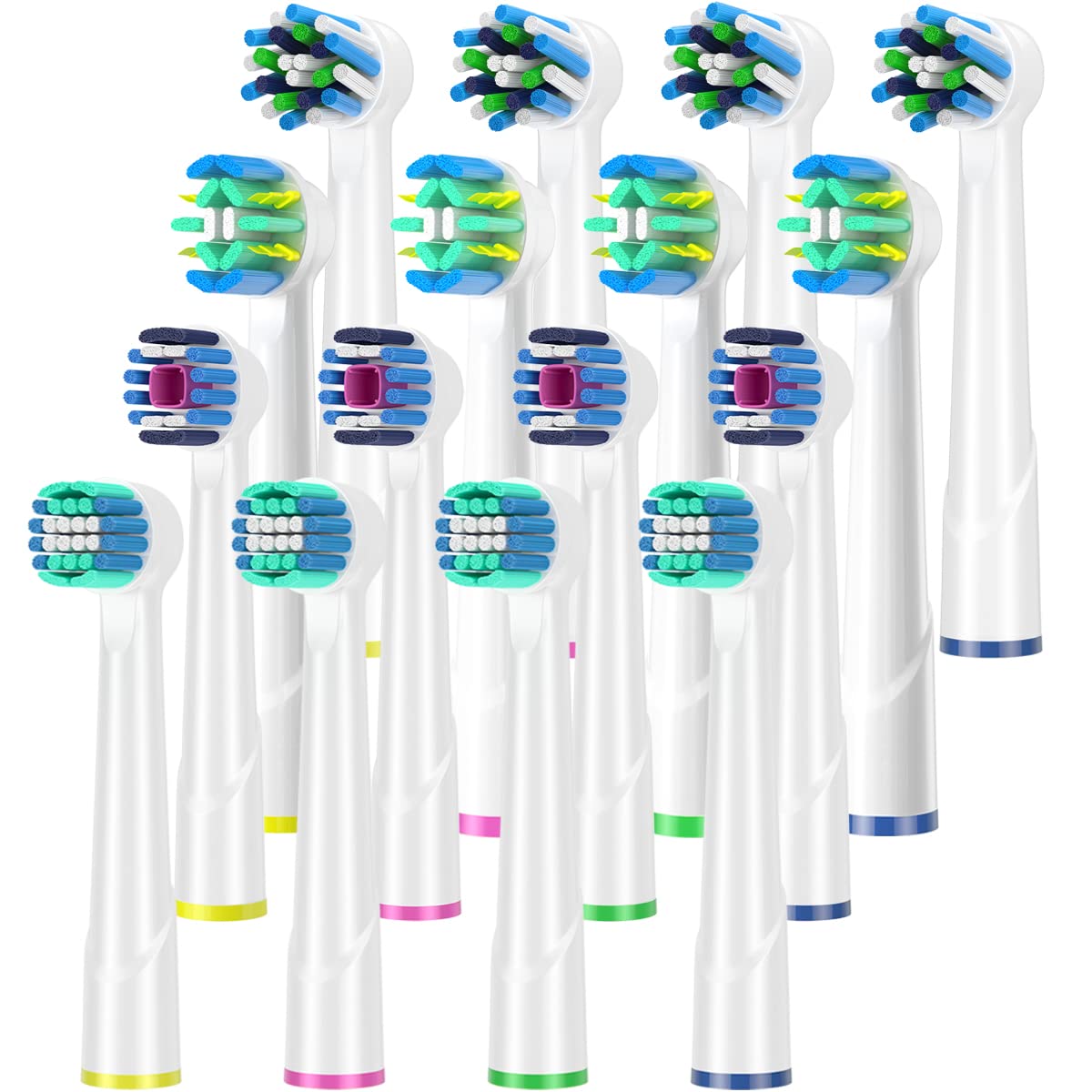 Koboks ITECHNIK Replacement Heads Compatible with Oral B Braun, Includes 4 PC Clean, 4 Floss Clean, 4 Cross Clean & 4 White Clean from ITECHNIK (White)