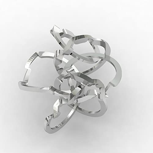 OFLIUM Puzzle ring Loopy Six design 925 sterling silver handmade Turkish puzzle ring interlocking knott friendship ring all size (14)