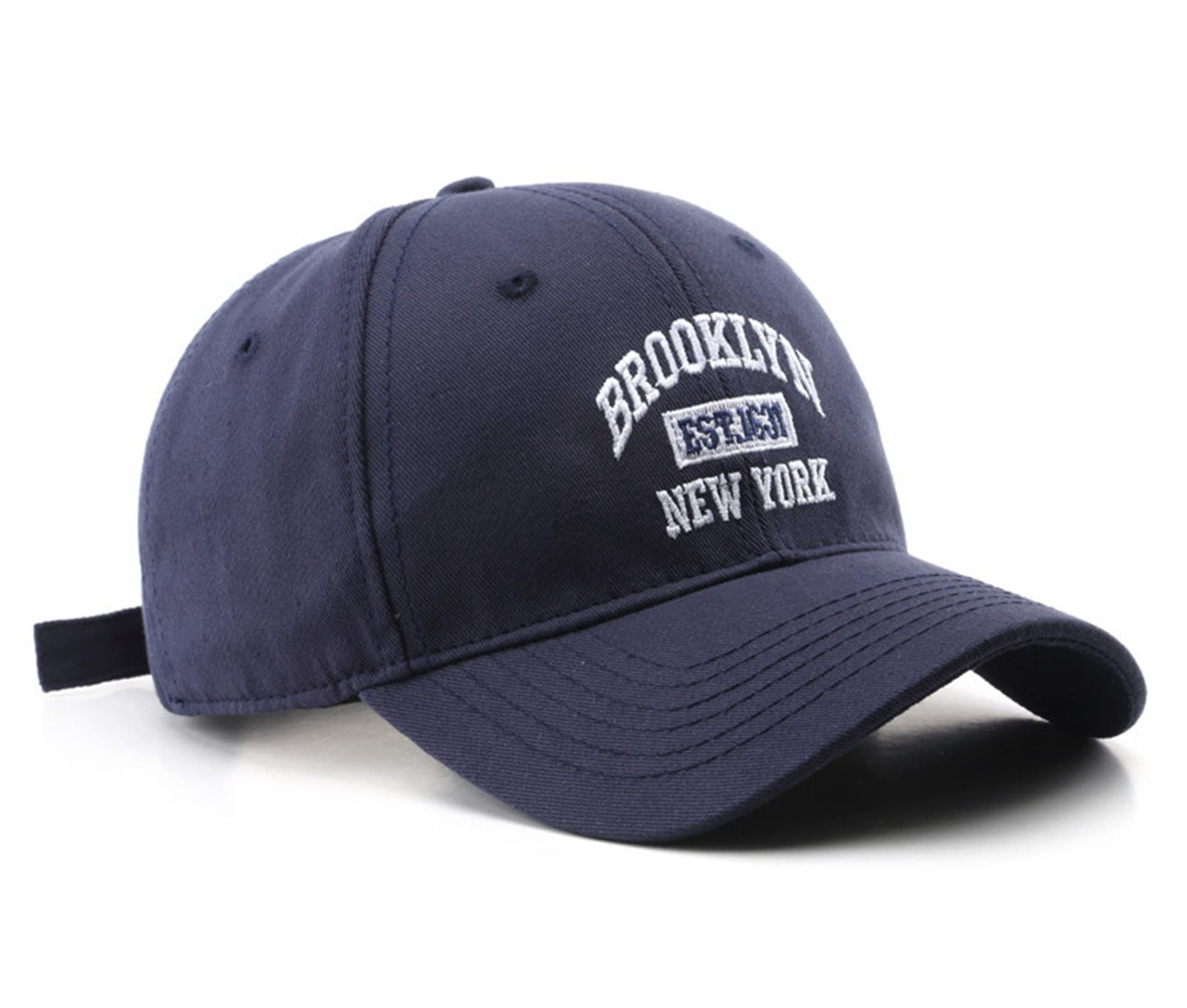 Pure Pang Unisex USA Cities New York Brooklyn Embroidered Baseball Cap Adjustable Solid Color Dad Hat(DarkBlue,OneSize)