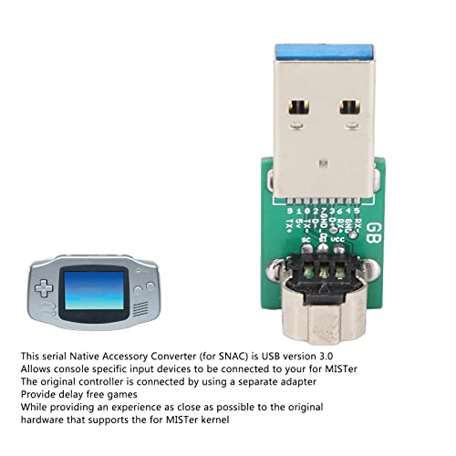 PUSOKEI USB3.0 Adapter for SNAC Controller,No Latency PCB IO Board 6.1 and IO Digital 1.2 Converter,SNAC Handle Adapter for Mister IO Board for GBC for GBA