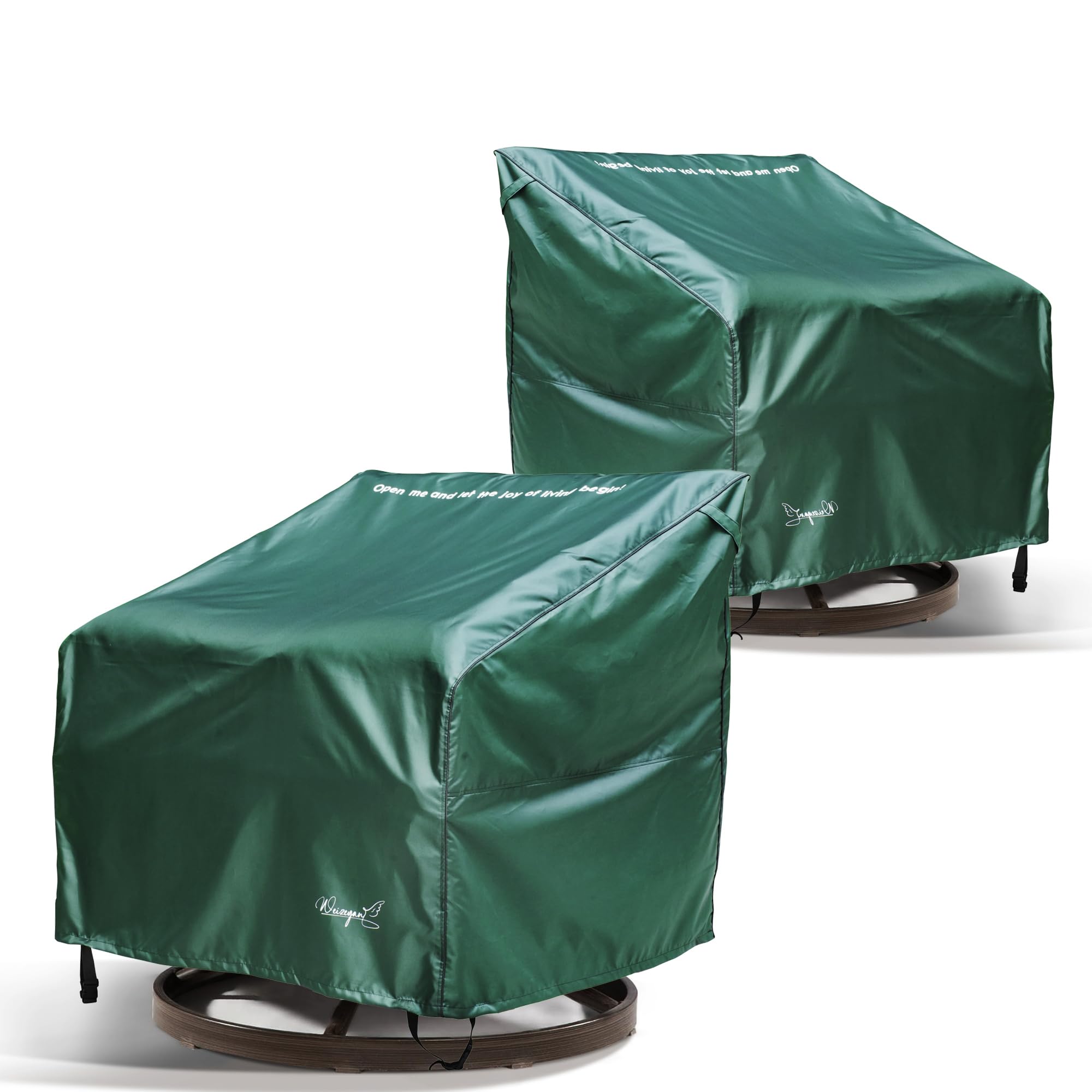 WEIZEYAN Patio Chair Covers, Heavy Duty Waterproof Outdoor Patio Furniture Covers for Outdoor Chairs, Adirondack Chairs, Tolix Chairs, Dimensions are 39Lx37.2Wx37.2H Inch- (Dark green)