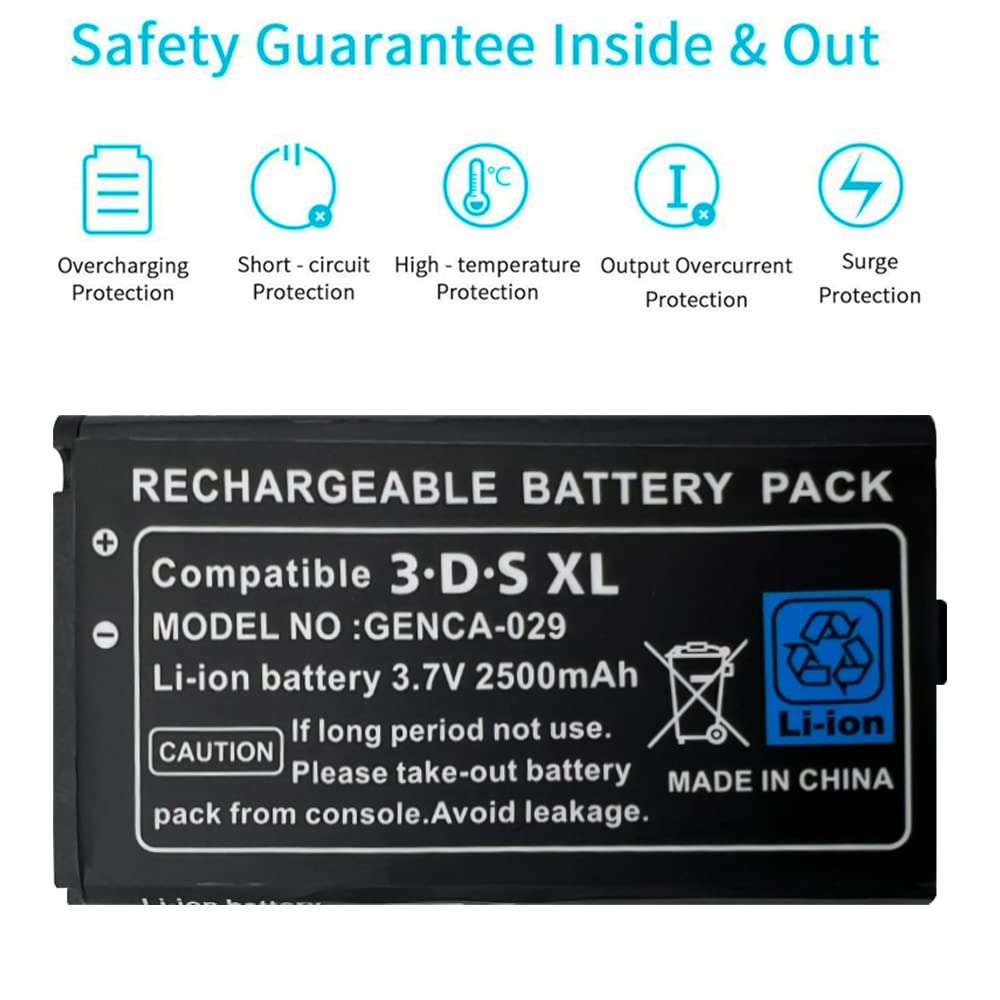 TFSeven Replacement Battery for Nintendo 3DS LL/XL 3.7V Rechargeable Battery Pack + Tool Kit Pack for Nintendo 3DS LL 3DS XL Console