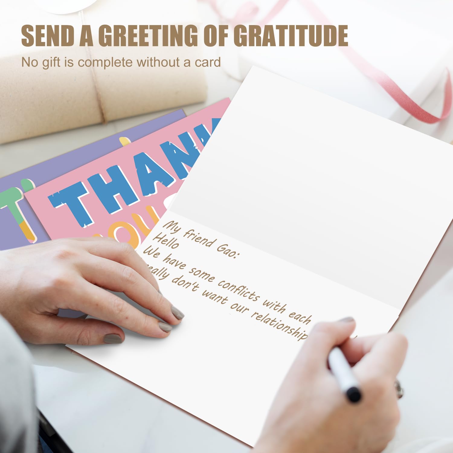 WEIZHEN Blank Cards,24-Pack Thank You Cards Set - Assorted in 6 Styles with Rustic Envelope- Perfect for Handwritten Messages,4x6 inch